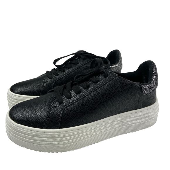 JOY | Shoes | Joy Mangano Performance Black Leather Chunky Platform ...